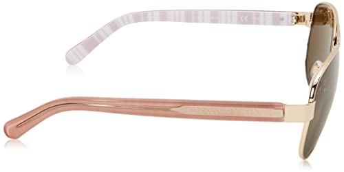 Kate Spade New York Women's Dalia 2 Aviator Sunglasses, Light Gold/Brown Polarized, 58 mm