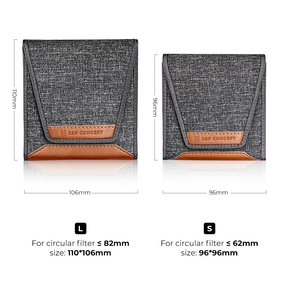 K&F Concept Lens Filter Case 4 Pocket, Leather Carrying Filters Bag Pouch for Square ND CPL etc Filters up to 100x100mm, Designed NANO-X Series Square Bracket