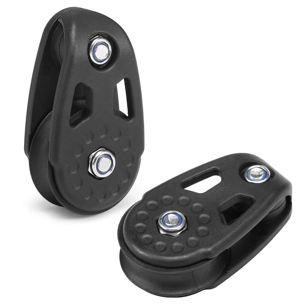 LIXADA 2Pcs Kayak Slide Rail Anchor Trolley Kit Pulley Blocks for Kayak Canoe Boat