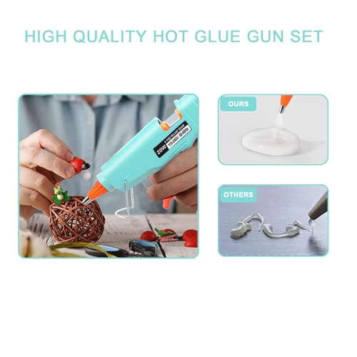 Hot Glue Gun Kit Mini: Mini Hot Glue Guns Kit with 20 Sticks Melt Glue Gun Craft for Kids School DIY Arts Home Quick Repairs