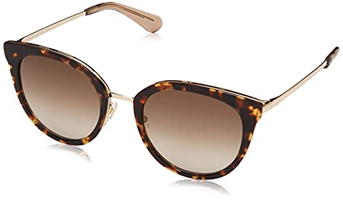 Kate Spade New York Women's Jazzlyn Round Sunglasses, Havana Gold, 51 mm