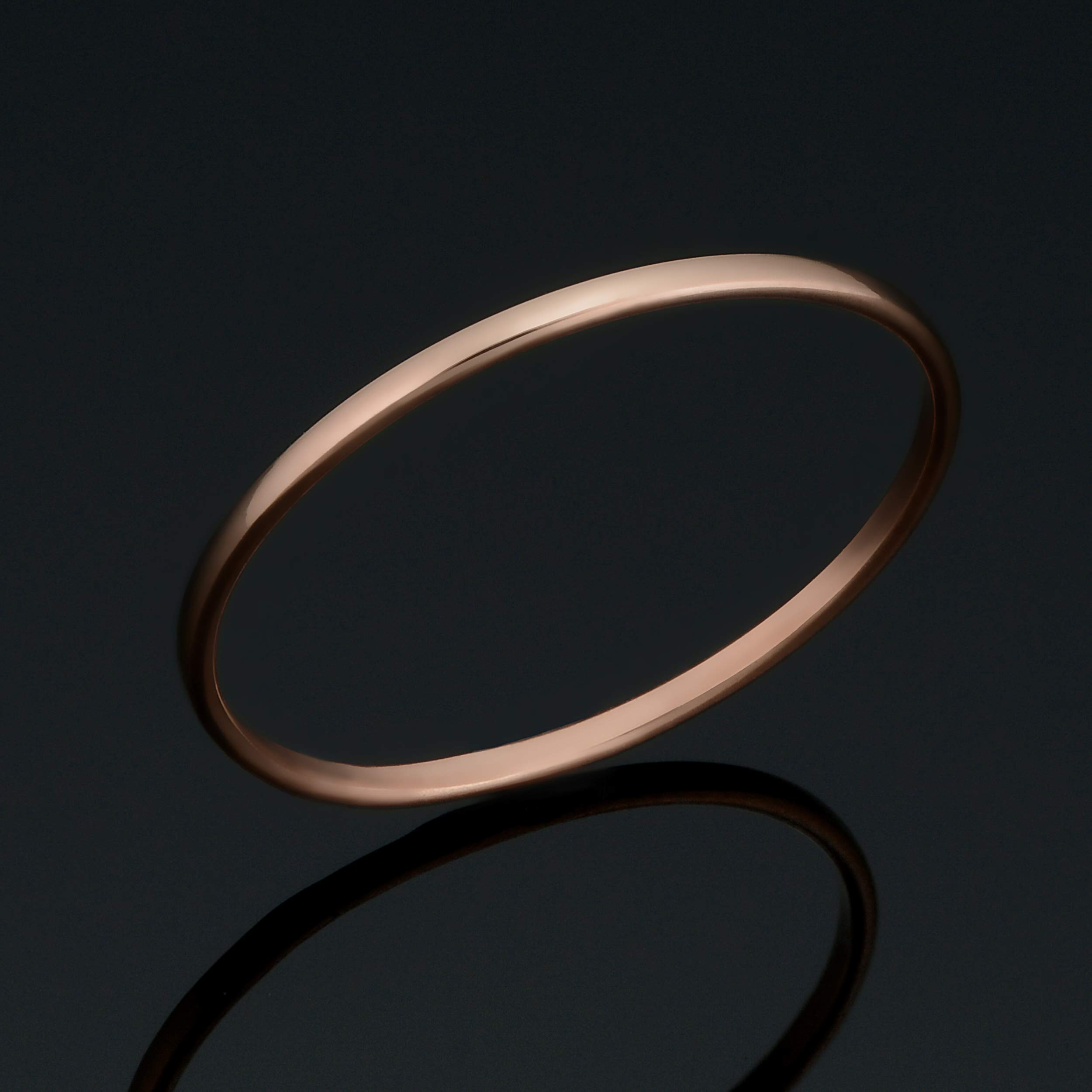 KoolJewelry 14k Rose Gold Minimalist Knuckle Stacking Midi Wire Ring (size 7)