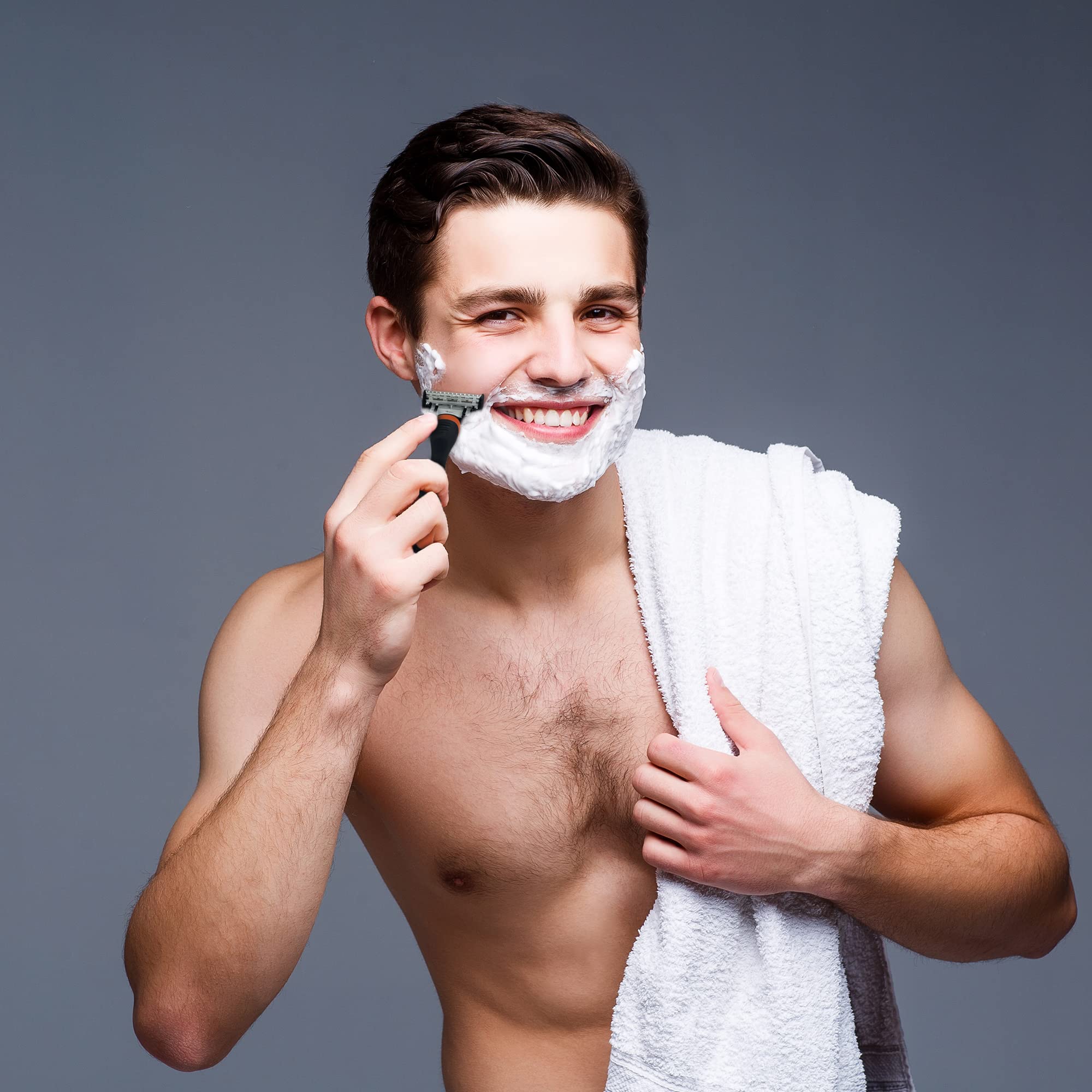 Vaylor 5 Blade Mens Disposable Shaving Razor with Pivoting Head and Ergonomic Handle, 8 Pack