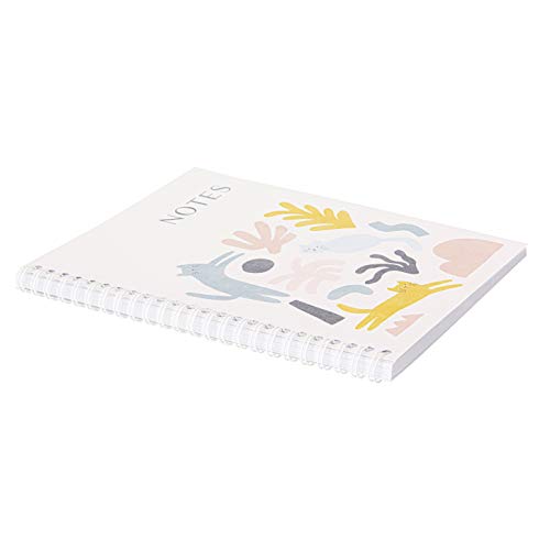 kikki.K Back to School Designer Collection - A4 Spiral Notebook Vanilla, 120 Printed Lined Pages, Soft Paper Cover, Measures 8.35" L x 11.69" W x 0.28" H