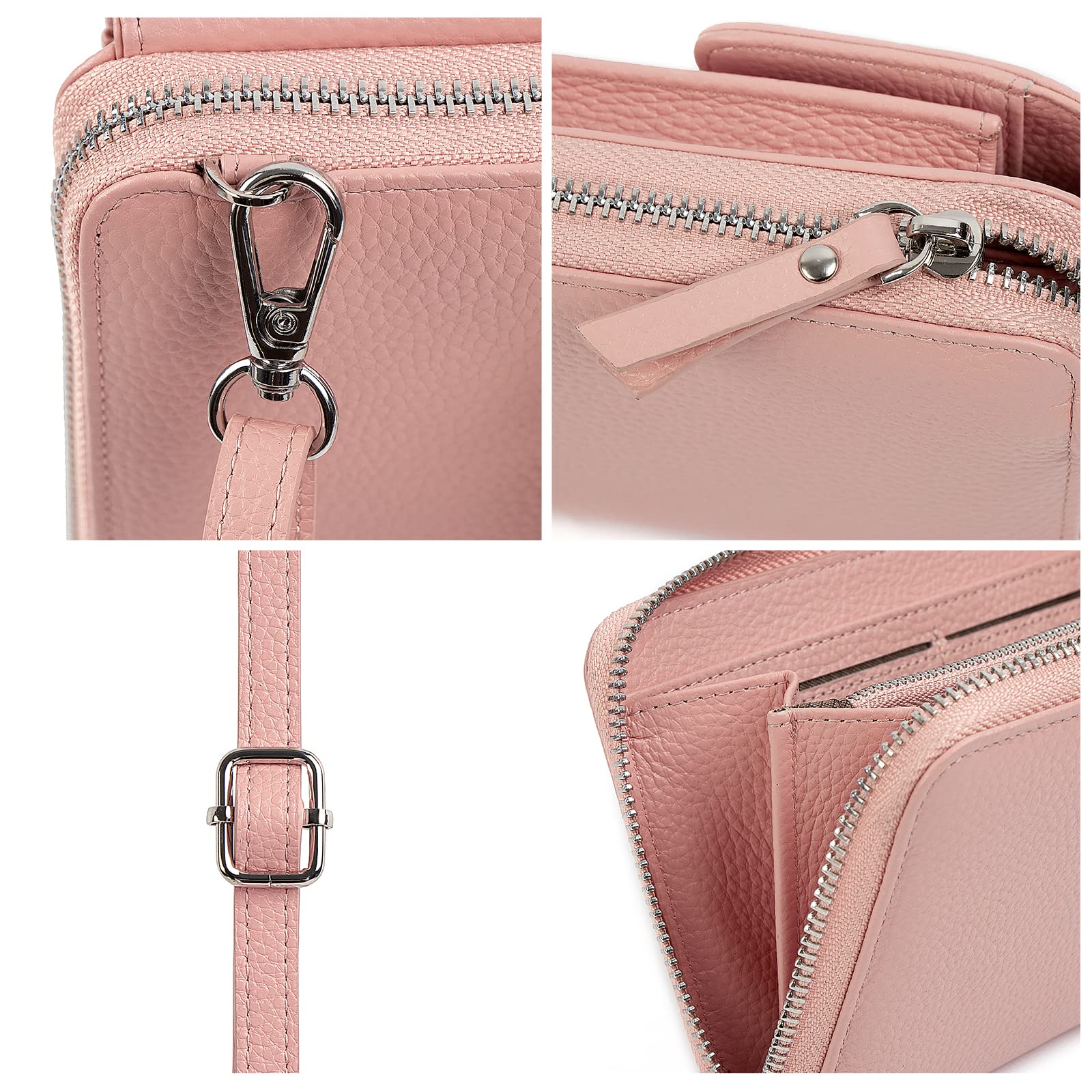 Perlvin Alinne Small Genuine Leather Crossbody Bag for Women Rfid Blocking Cell Phone Wallet Purse Handbag with Card Slots