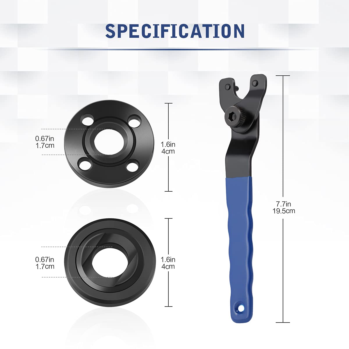 Lenink Wrench Grinder Shaft Nut 5/8-11 7Pcs, Angle Grinder Wrench with Angle Grinder Flange Nuts Compatible with Dewalt Milwaukee Makita Black & Decker Bosch Ryobi