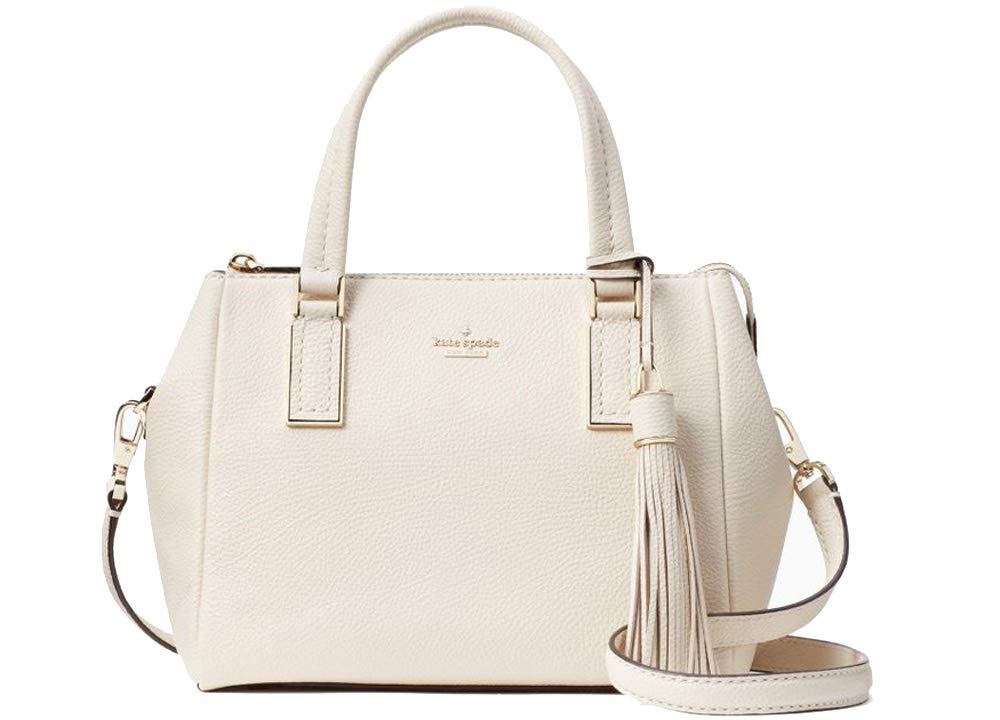 Kate Spade New York Naomi Small Leather Satchel Crossbody Shoulder Bag, Soft Limestone