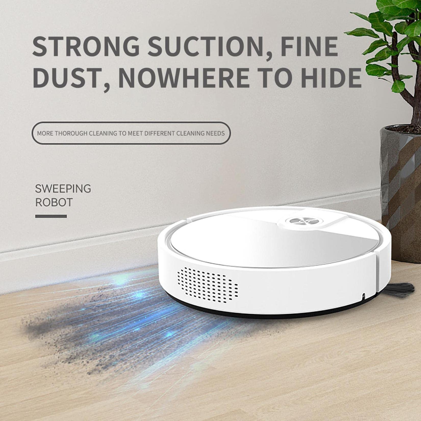 SUMDUINO Robot Vacuum Cleaner,Intelligent Sweeping Robot New Home APP Remote Control Sweeping Suction and Drag Integrated Cleaning Machine,Ideal for Pet Hair,Hard Floor and Low Pile Carpet (B)