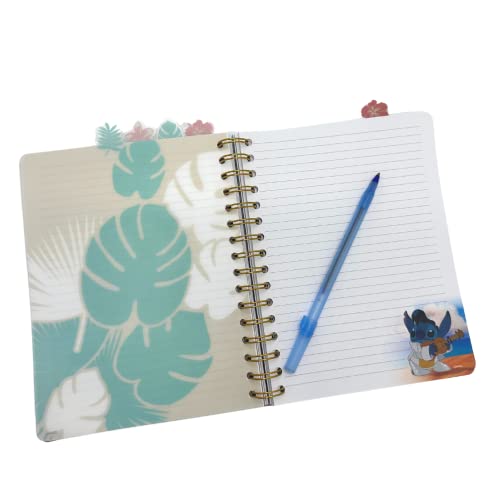 Innovative Designs Disney Stitch Tab Journal Notebook Elvis, Spiral Bound, 144 Lined Pages, 8 x 7 inches, Blue