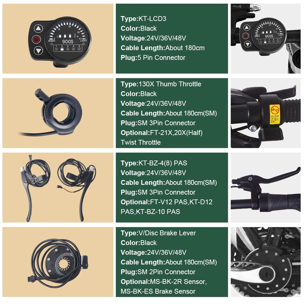 LECHEN 48v 1500W 26Inch Electric Bike Conversion Kit Rear Rotate Brushless Gearless Wheel Hub Motor Kit with LED900S Display for Ebike Kit