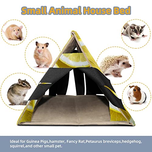 Y-DSIWX Guinea Pig Hideout Cozy Hamster House Cave for Bunny Chinchilla Hedgehog Small Animal Lemon Slices