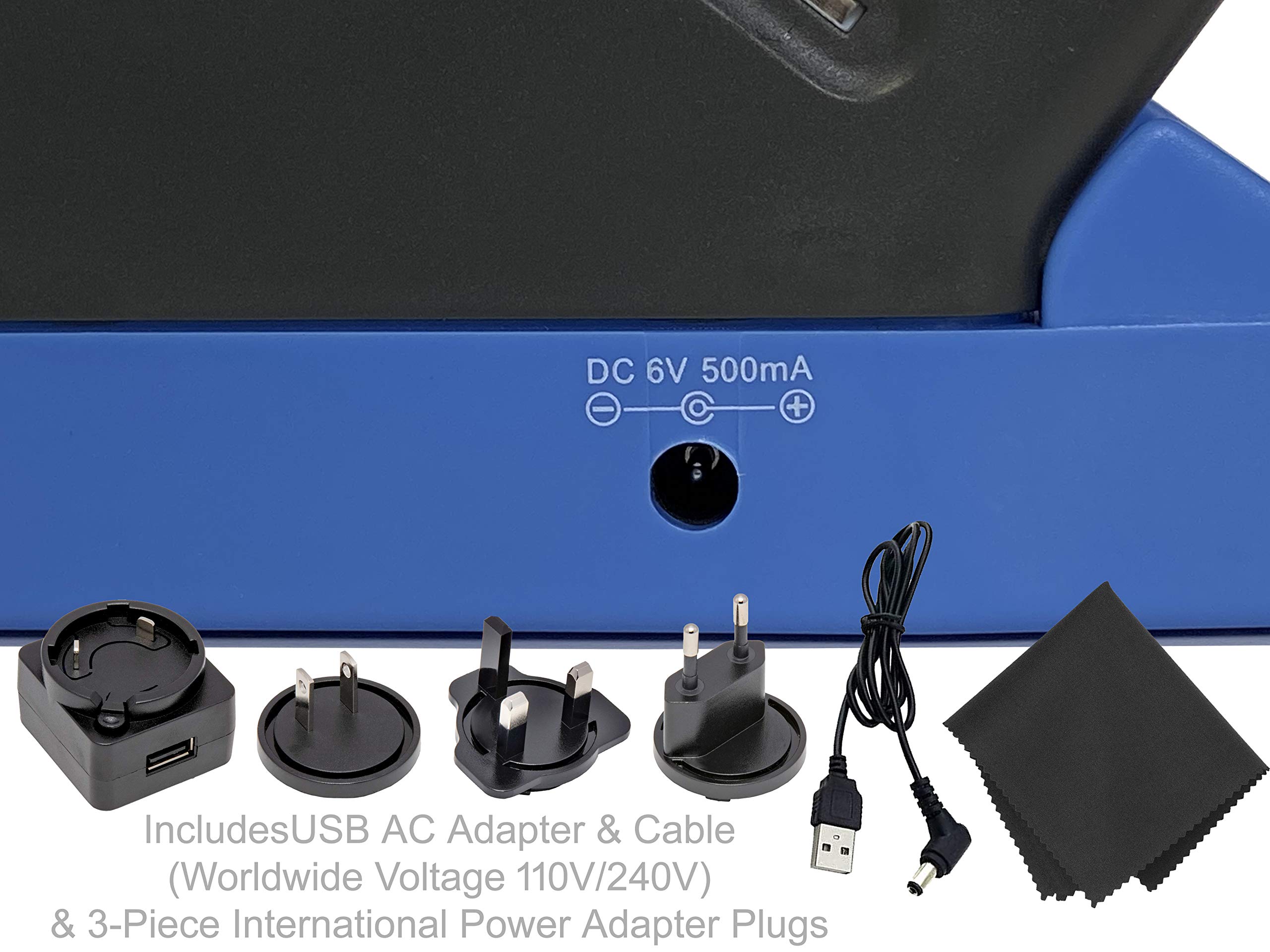 MINOLTA 35mm Desk Top Portable LED Slide and Negative Viewer Luminated 3X Magnify β for 2"x2" Slides & Positive Negatives - Worldwide AC Adapter & Plugs, Battery Operation & Cloth