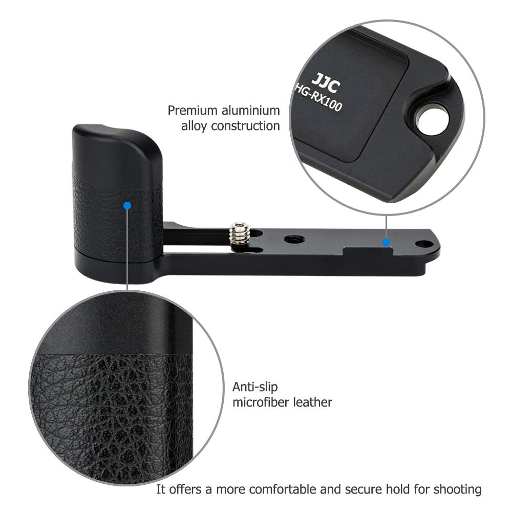 JJC Solid Metal Hand Grip Secure Handle Bracket for Sony RX100 VI VA V IV III II RX100VI RX100VA RX100V RX100IV RX100III RX100II RX100 RX100M6 RX100M5A RX100M5 RX100M4 RX100M3 RX100M2 Digital Cameras
