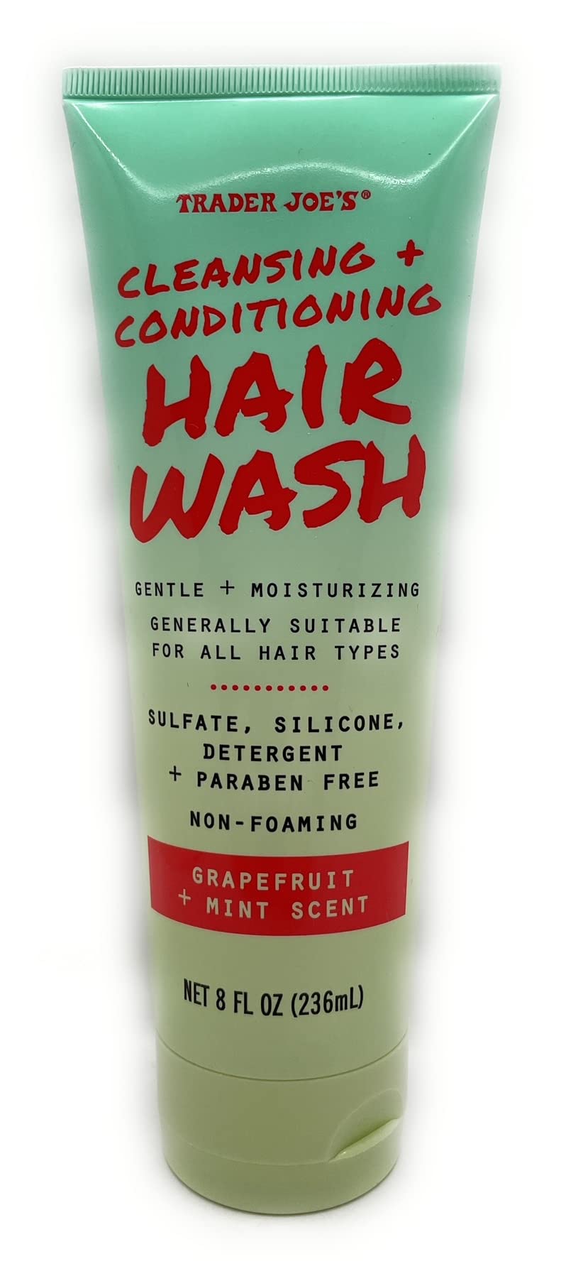 Trader Joe’s Grapefruit + Mint Scent Cleansing ,Conditioning, Gentle & Moisturizing All Hair Types Hair Wash 8 oz (Pack of 1)