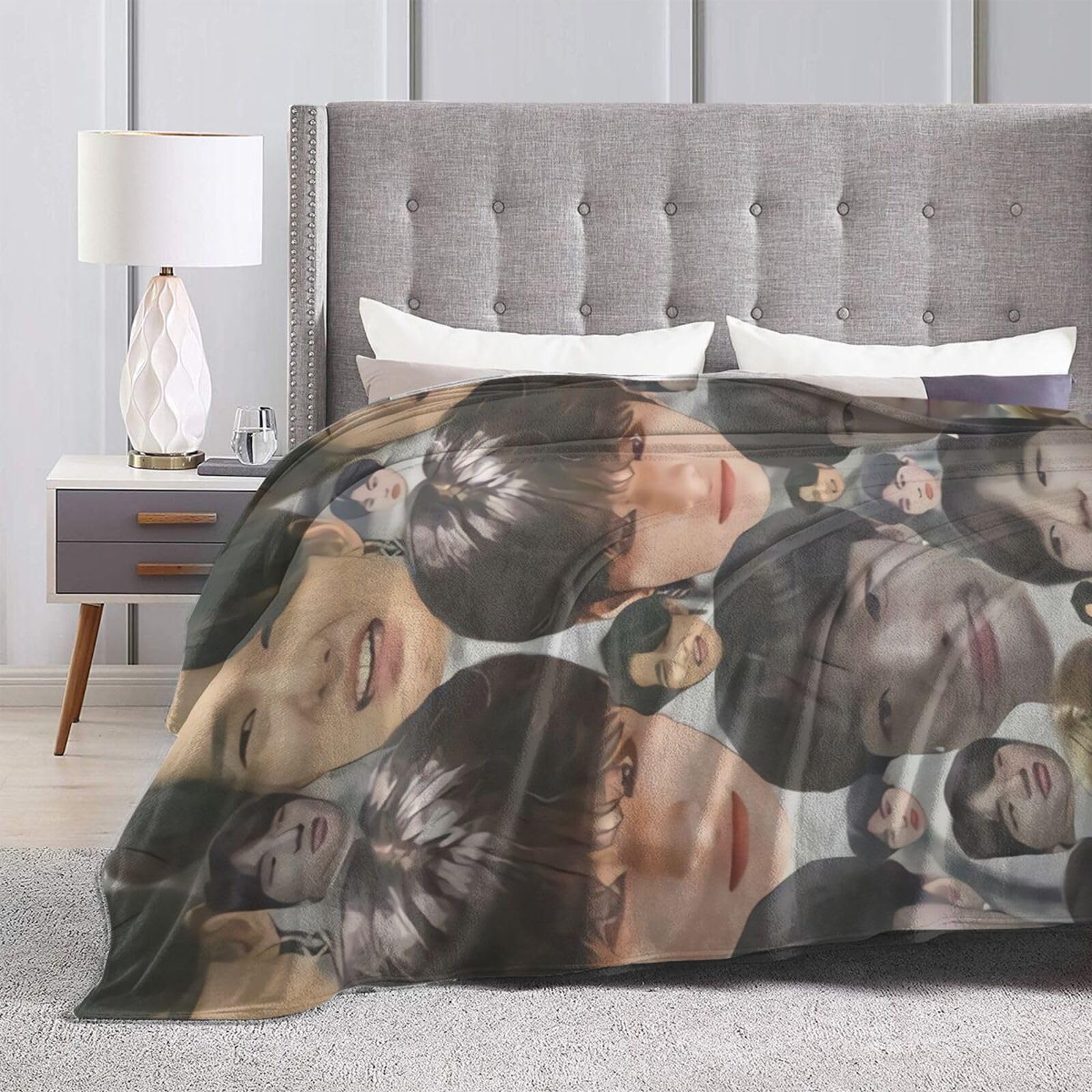Stray Kids Hyunjin Blanket Ultra-Soft Micro Fleece Blankets Throw Blankets Decoration Gift for Decor Home Sofa,Office,Dormitory Bed car Camp Couch All Seasons