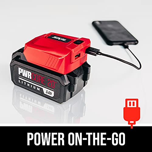 Skil PWRCore 20 Brushless 20V 7/8" Rotary Hammer Kit, Includes 5.0Ah Battery, PWRJump Charger and PWRAssit USB Adapter - RH1704-1A