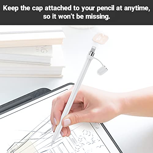 TITACUTE for Apple Pencil Cap 1st Generation Magnetic iPencil Replacement for Apple Pen Top Stylus Cover AntiFall Silicone Holder for iPad Pro 10.5" 12.9" 9.7" for iPad 10 9 8 7 6 Air 3 Mini 5th White