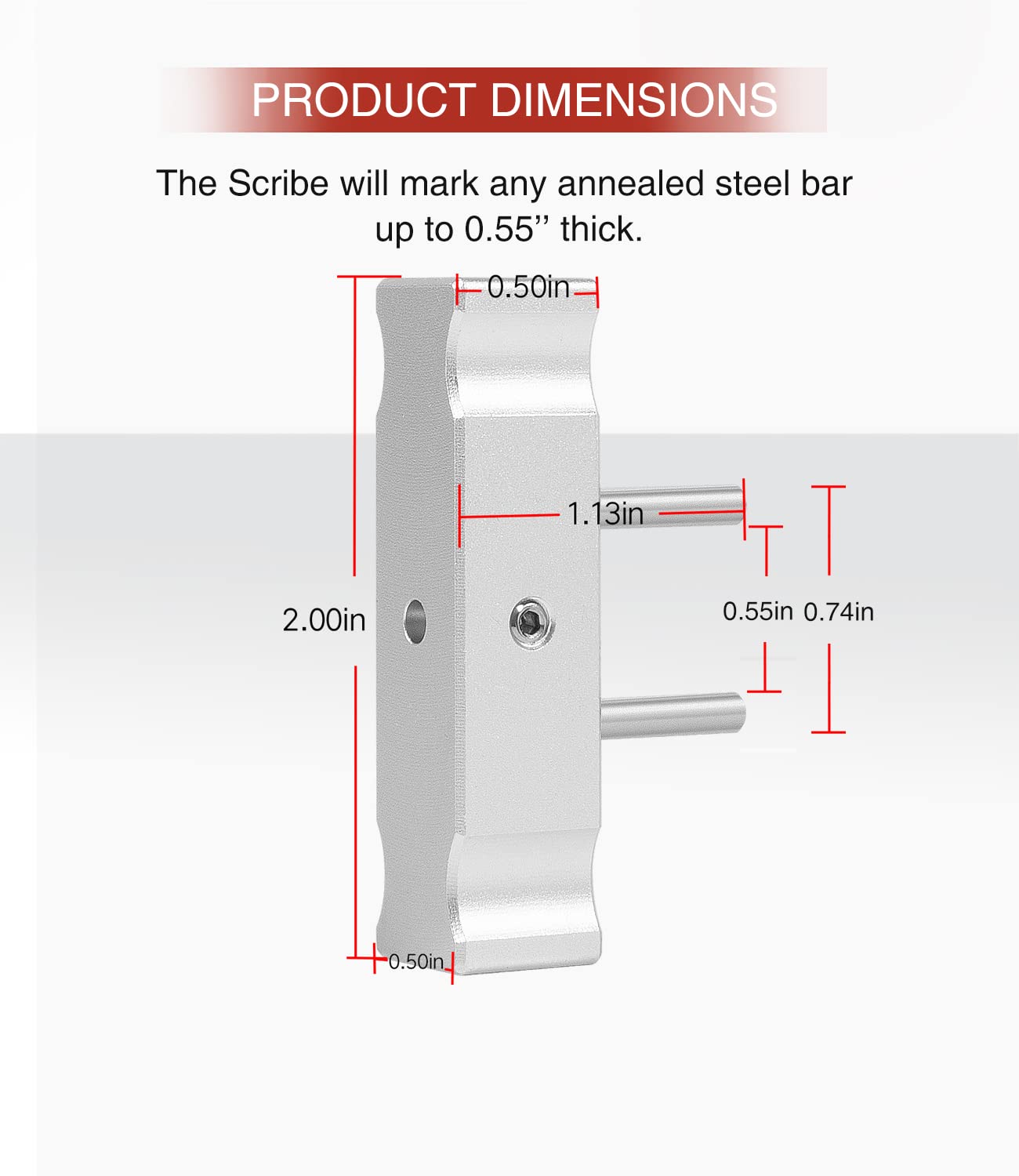 sixcow Aluminum Self Centering Scribe Doweling Jig, Center Scribe Scriber, Marking Centerline Tool for Knife, Metal, Barstock, Wood, etc