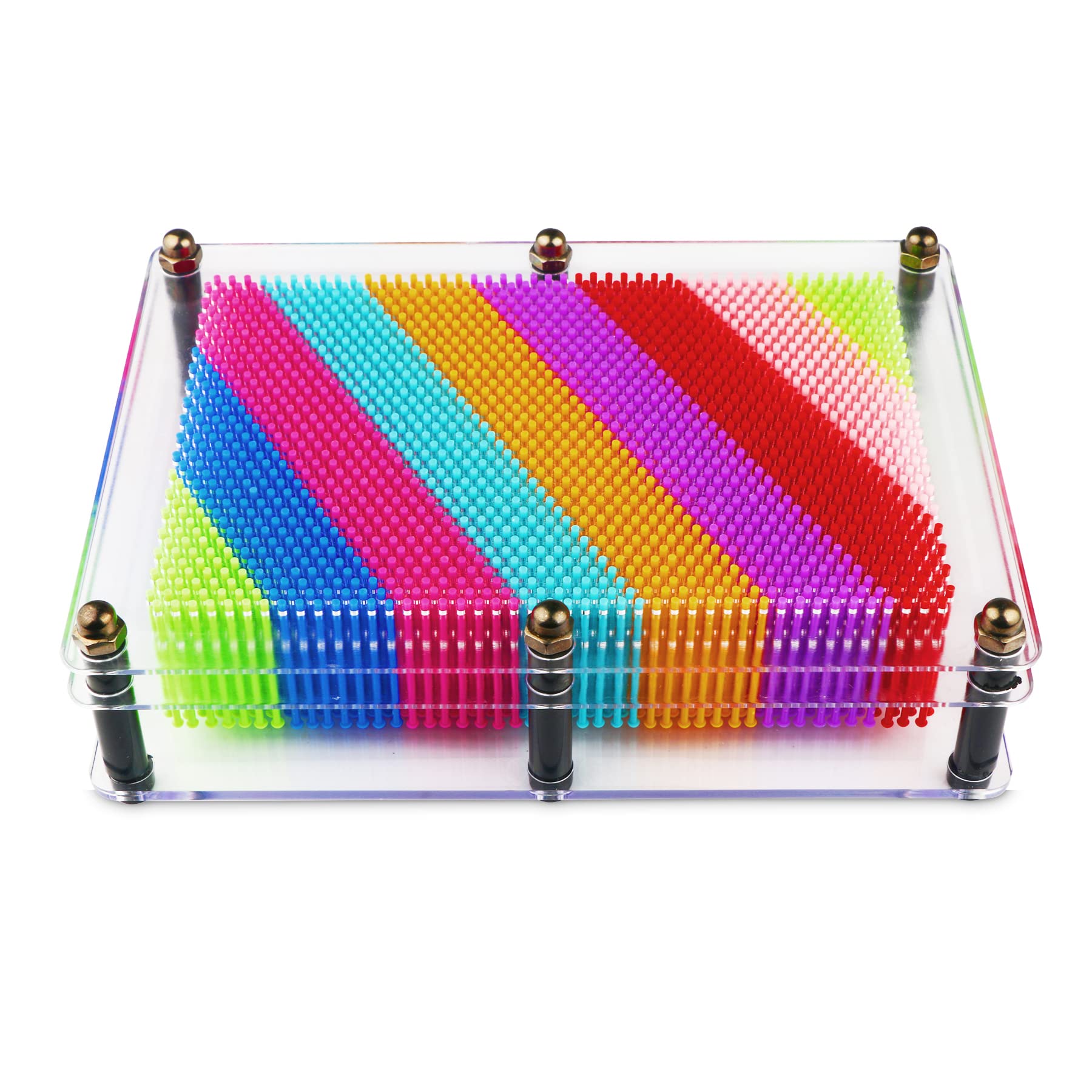 RLINGX 3D Pin Art Toy, Large Size 6” X 8”Unique 3D Pin Art Board for Kids & Adults (Red)