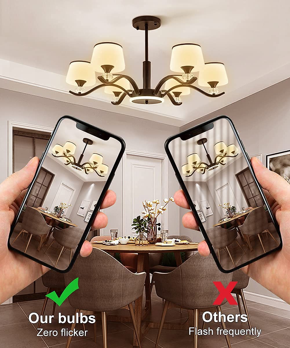 LED Ceiling Fan Light Bulbs 60 Watt Equivalent, 120V A15 Appliance Bulb 6W Warm White 2700K E26 Medium Base Refrigerator Freezer Home Lightbulbs, Non-dimmable, 6 Pack