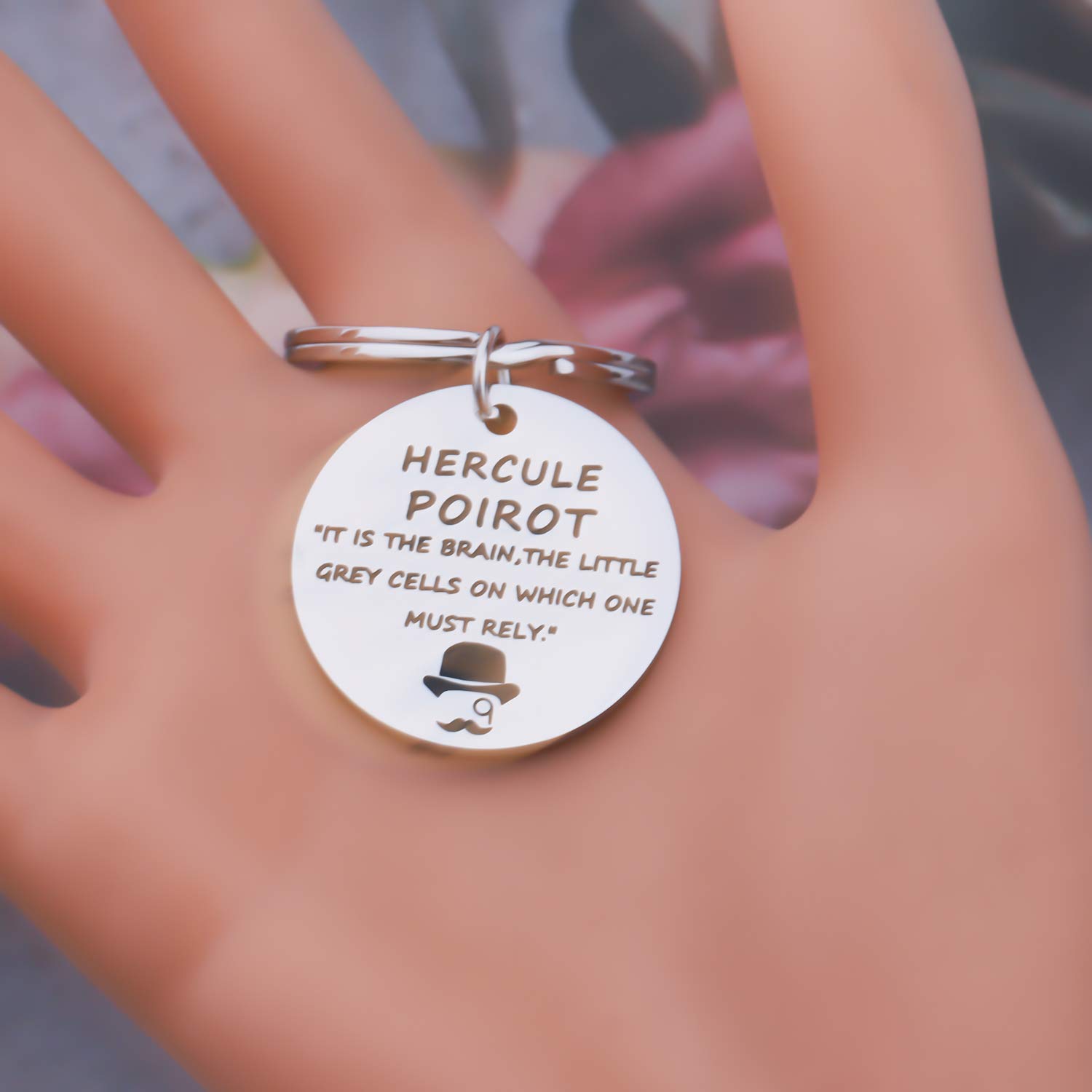 KUIYAI Hercule Keychain It Is The Brain The Little Grey Cells On Which One Must Rely (KS-Little Grey Cells)