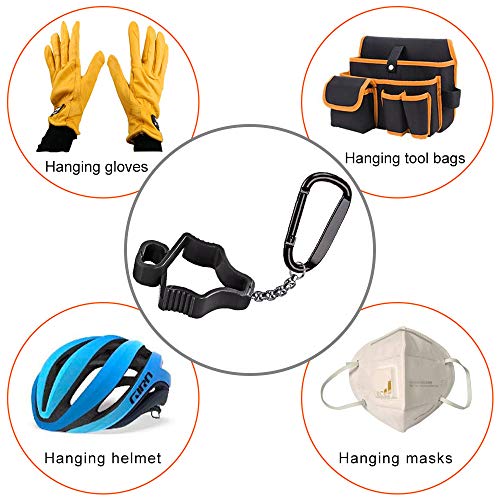 SELEWARE 5pcs Glove Clips for Work, Non-slip Metal Glove Clip Holder for Construction Belt, Guard Labor Worker Glasses Helmets Grabber Keeper, Black