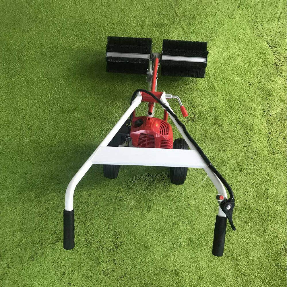 Sweeper Machine, 43CC Walk Behind Cleaning Machine Hand Held Broom Sweeper 1.7HP Gas Powered Sweeper Broom Hand Held for Concrete Driveway Lawn Garden, 2-Strock, 43cc(43CC)