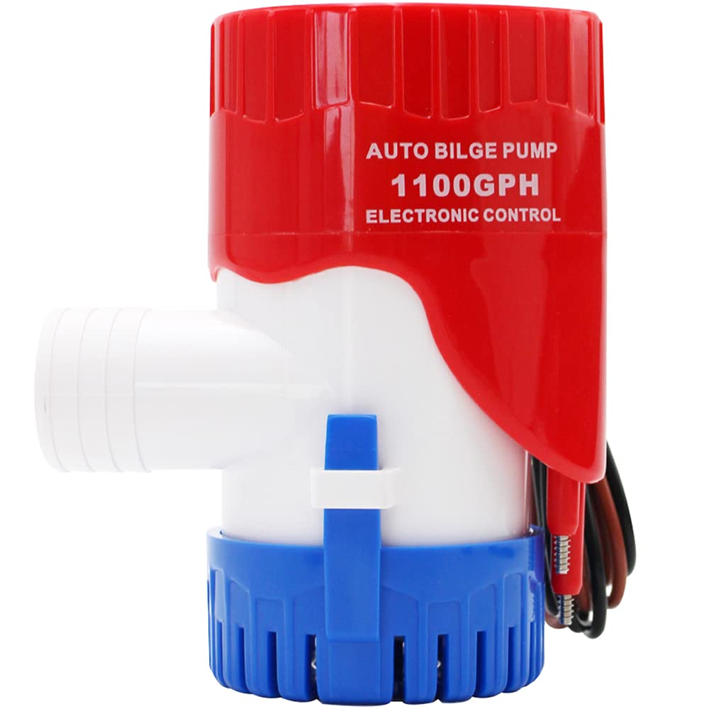 MAKERELE Auto Bilge Pump for Boats 12v 1100GPH Automatic Submersible Boat Bilge Water Pump with Electronic Switch (Outlet Diameter:1 1/8 inch/29mm)…