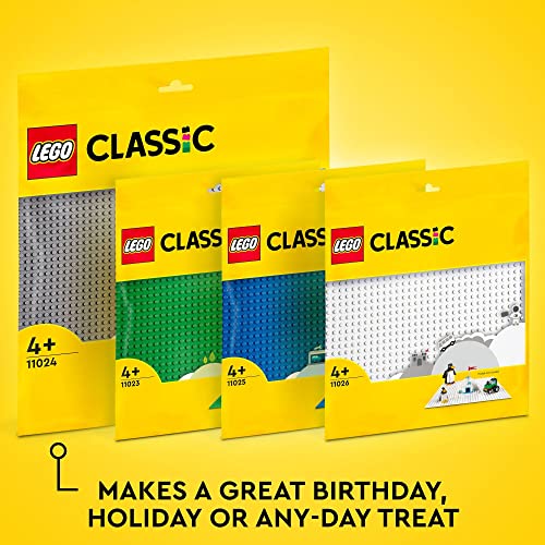 LEGO Classic Gray Baseplate Square 48x48 Stud Foundation to Build, Play, and Display Brick Creations, Great for City Streets, Castle, and Mountain Scenes, 11024