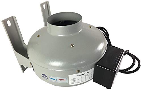 Tjernlund M-4 Metal Inline Duct Fan, 200 CFM, 4"