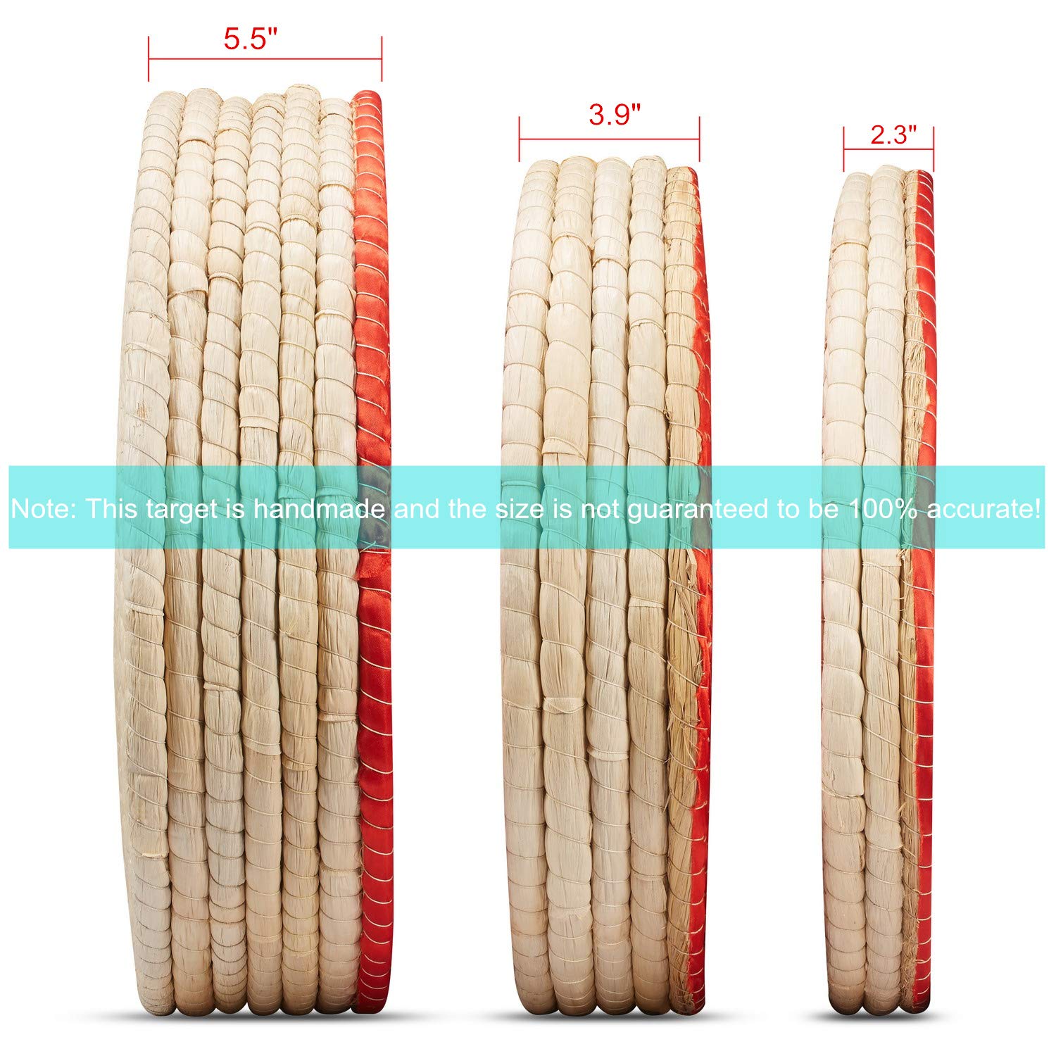 KAINOKAI Traditional Hand-Made Straw Archery Target,Arrow Target for Recurve Bow Longbow or Compound Bow(Traditional Target Dia Φ:19.7in / 3 Layers)