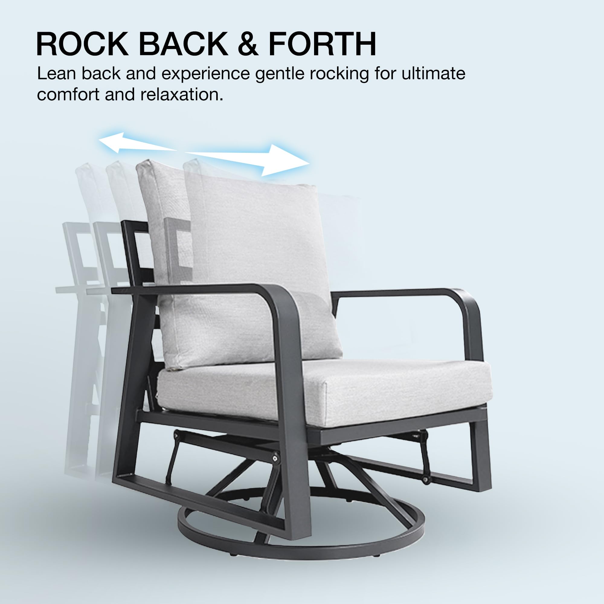 SUGOLD Aluminum Outdoor Swivel Rocking Chairs 2 Piece Set,Swivel Patio Chairs for Porch Deck Balcony Garden (Silver Gray)