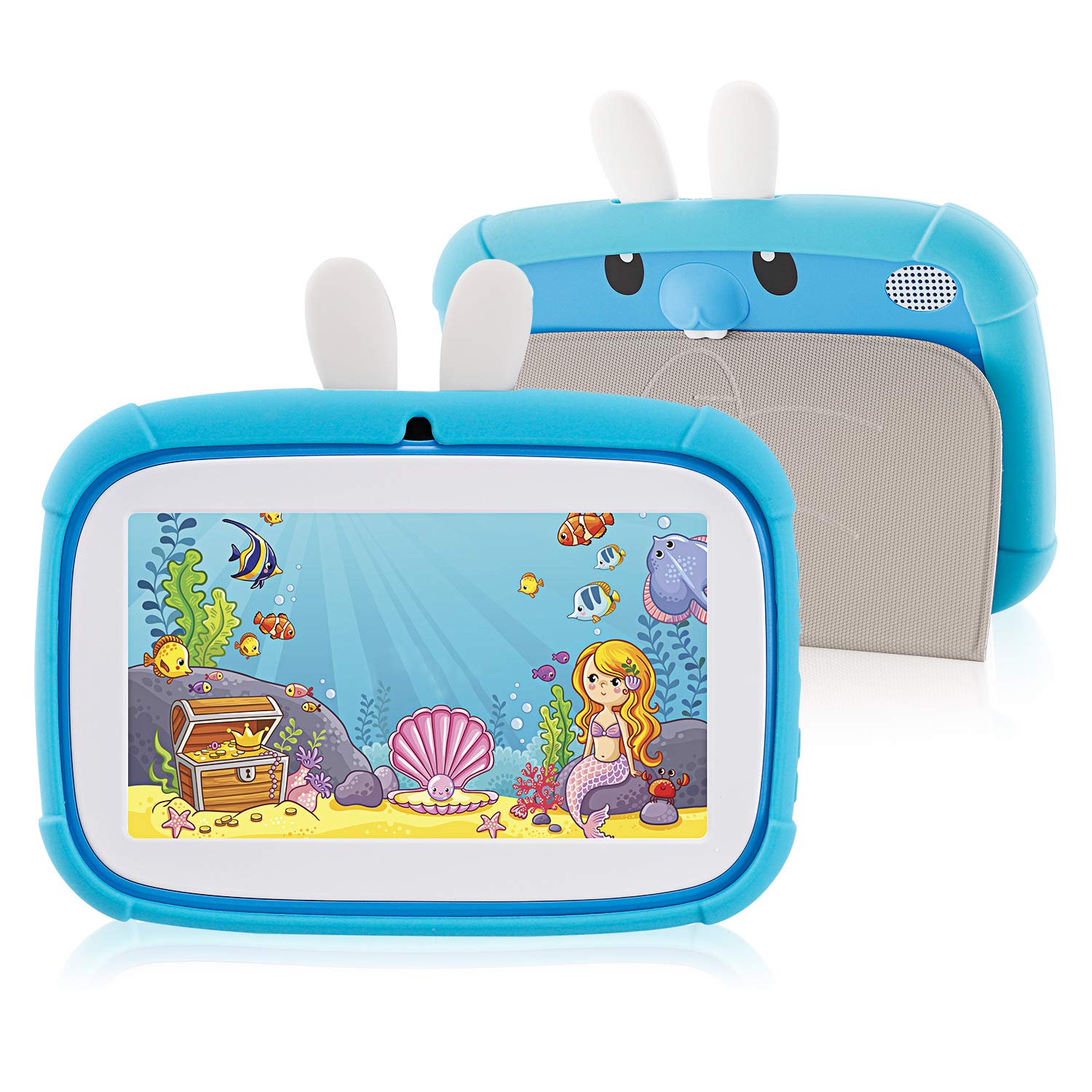 Veidoo Kids Tablet for Toddlers 7 inch Tablet for Kids 32GB, WiFi, GMS, IPS, Games, Android Tablet with Parental Control, Learning Educational Toddler Tablet with Rabbit Case
