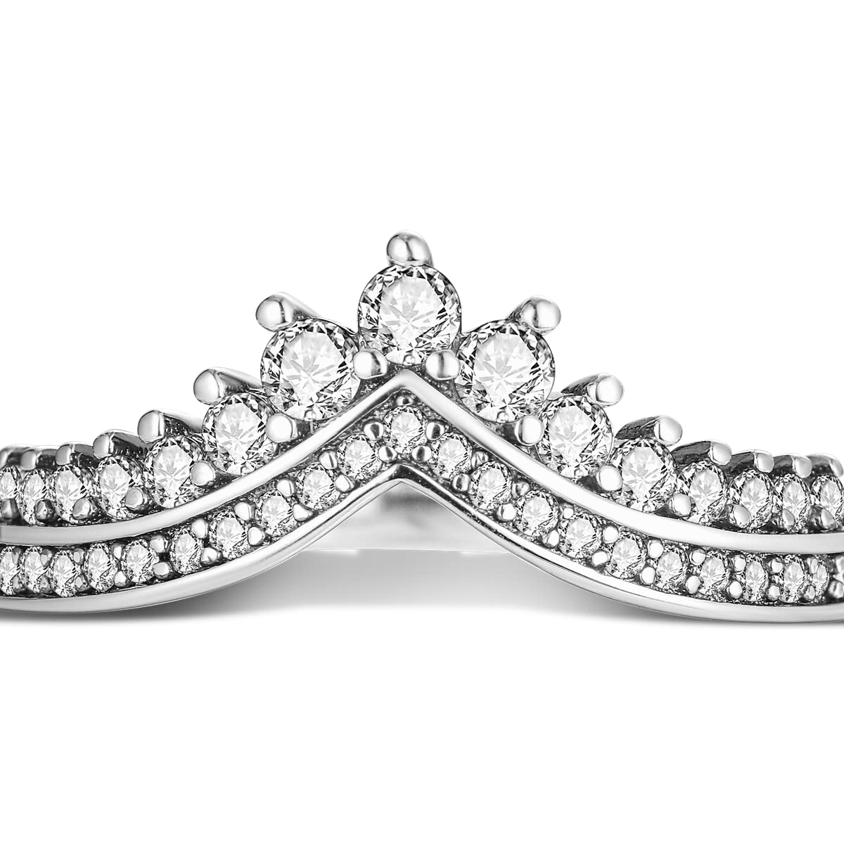 NARMO Sterling Silver Ring Princess Wish Cubic Zirconia Ring for Women Wedding Rings (7)