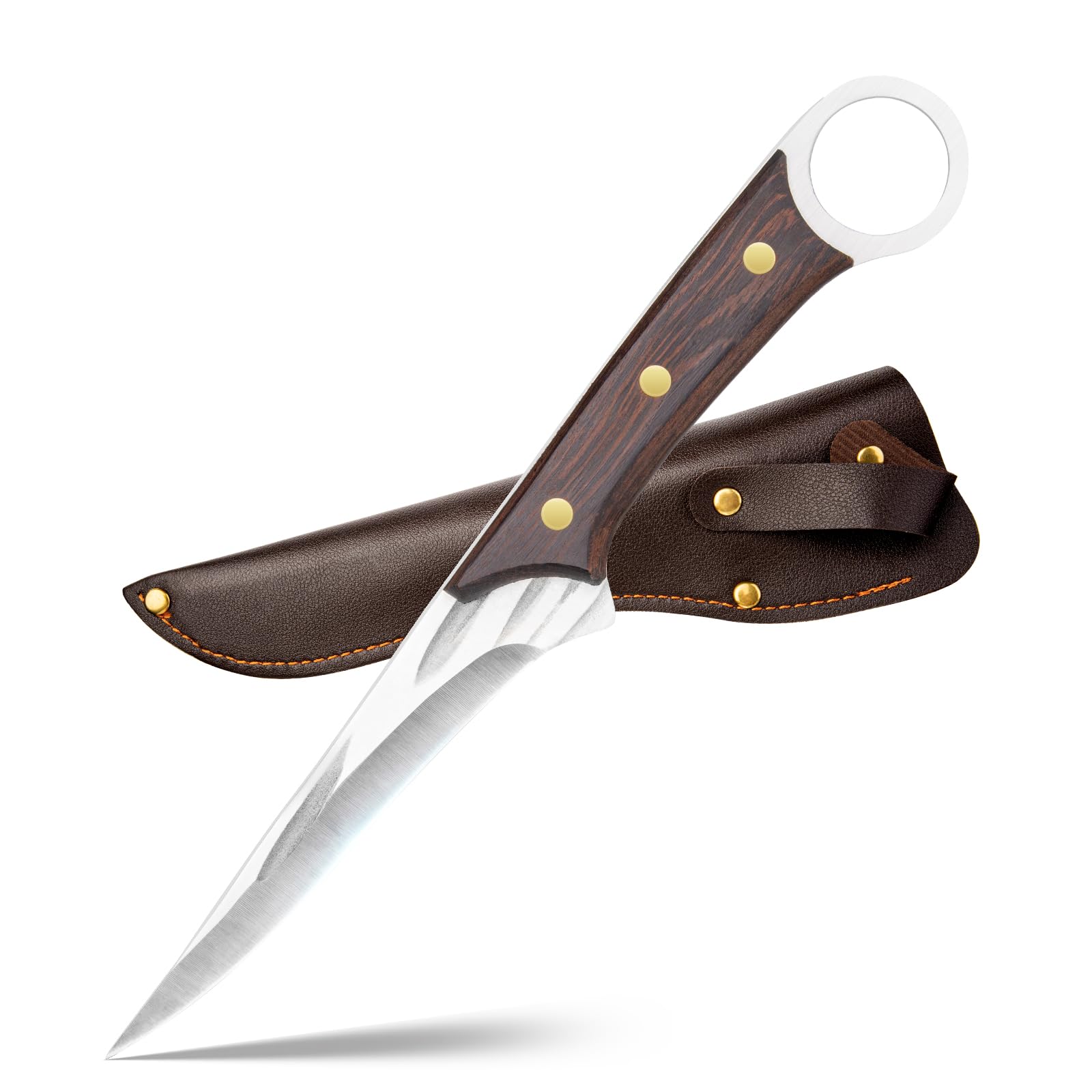 TrDLam Boning Knife, 6 Inch Deboning Knife for Cutting Meat High Carbon Steel Ultra Sharp Full Tang & Ergonomic Japanese Knife, Hand Forged Fish Fillet Knives with Sheath Ideal For Gift