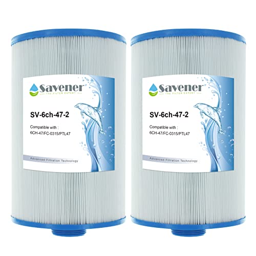 Savener Spa Filter Replacement for Unicel 6CH-47, Filbur FC-0315, PTL47W-P4,373043 Hot Tub Filter, 47sq.ft, 2 Pack