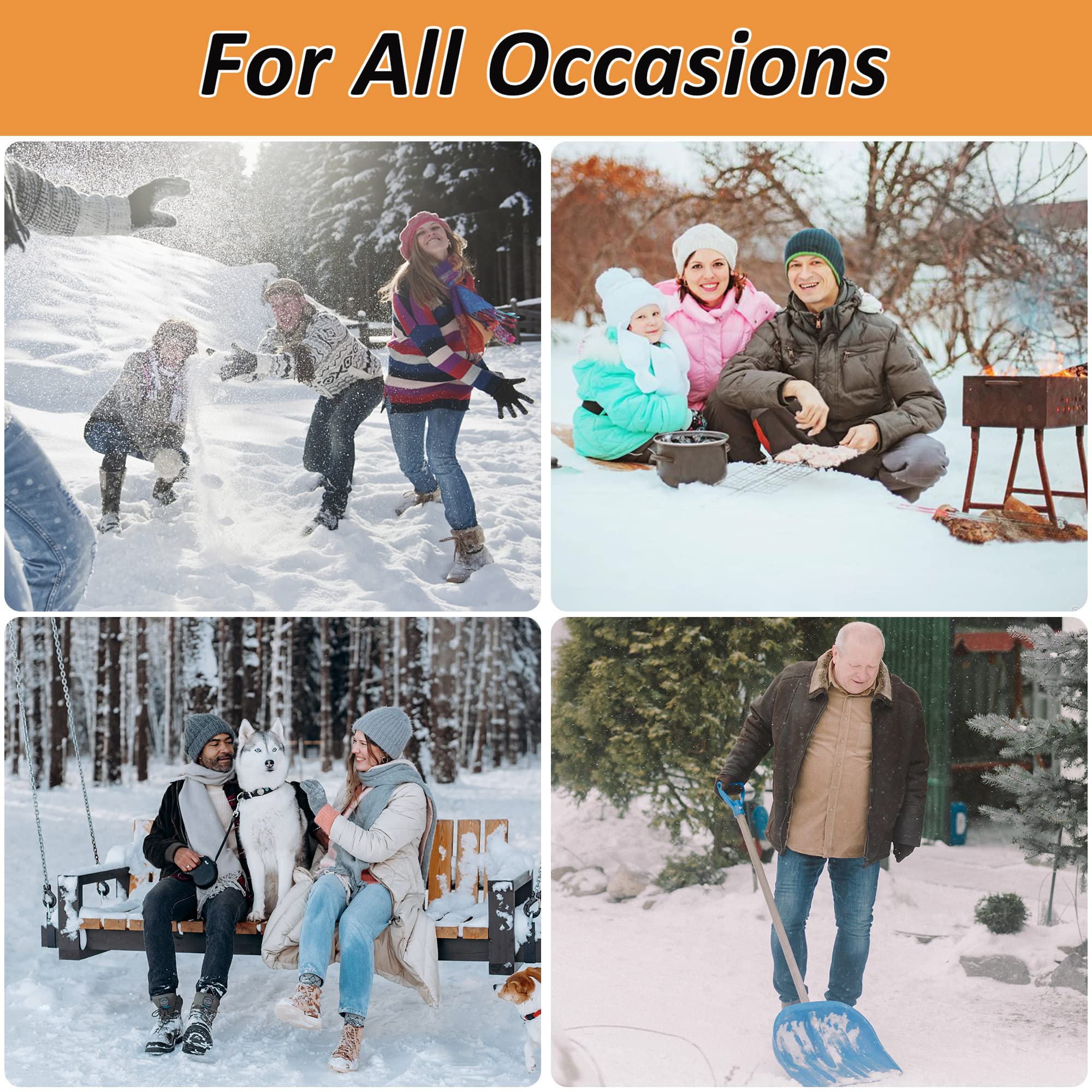 LANDUNCIAGA Men's Winter Thick Outdoor Warm Crew Socks Soft Comfort Cushion Boot Socks Bed Socks Extreme Cold Fleece Holder Socks, Large, Stripe Grey