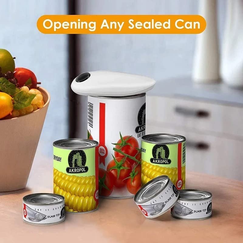 Kiizo Electric Can Opener one push of button Electric Safety Can Opener Smooth Edge Jar Bottle Openers Home Kitchen Battery Operated Handheld Automatic Can Opener