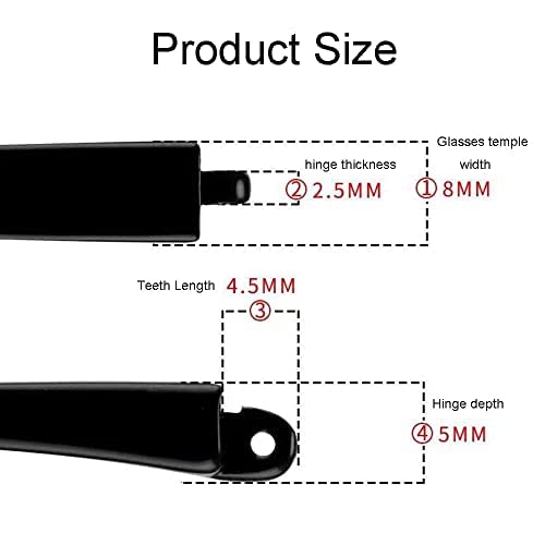 QYAJS 1 Pair TR90 Black Glasses Replacement Glasses Replacement Temple Eyeglasses Arms Legs Screws and 3-in-1 Screwdriver