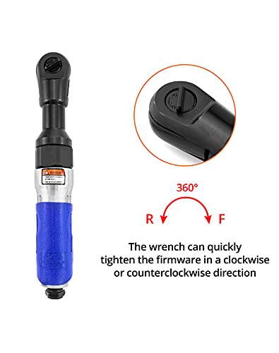 QWORK Air Ratchet Wrench, 3/8" Super Fast Heavy Duty Air Ratchet, 65ft-lbs