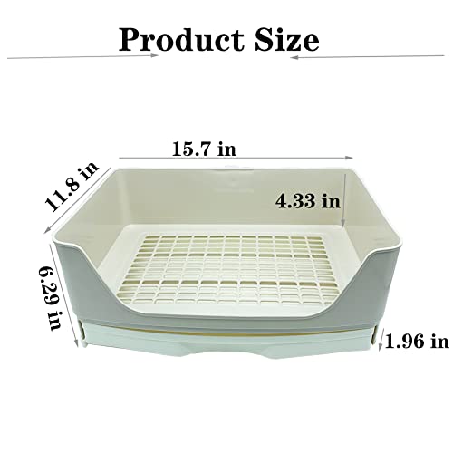 WEWAYKGJ Rabbit Litter Box Large Rabbit Potty Box with Drawer Bunny Corner Litter Pan Potty Trainer Pet Toilet with Cleaning Set for Adult Hamster Guinea Pig Ferret Bunny and Other Animals(Pink)
