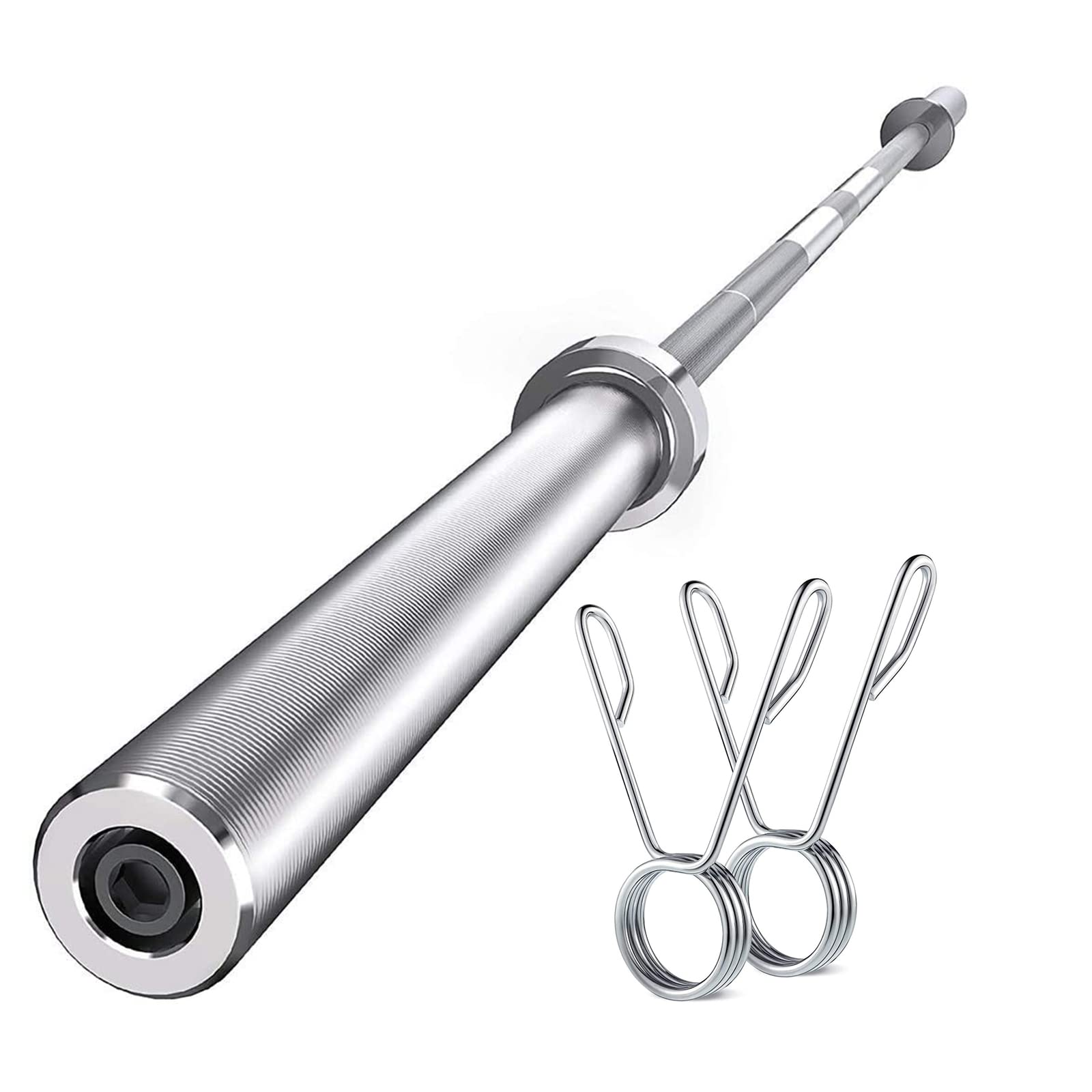 loinrodi 6ft Olympic Barbell 2 inch Bar Standard Weightlifting with 2 Circlips
