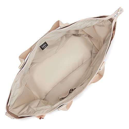 Kipling Womens WomenÂ’s Isaac Weekender Bag, Versatile Lightweight Overnight Tote, Nylon Travel Tote Bag, Quartz Metallic, 17.25 L x 15 H 8 D US