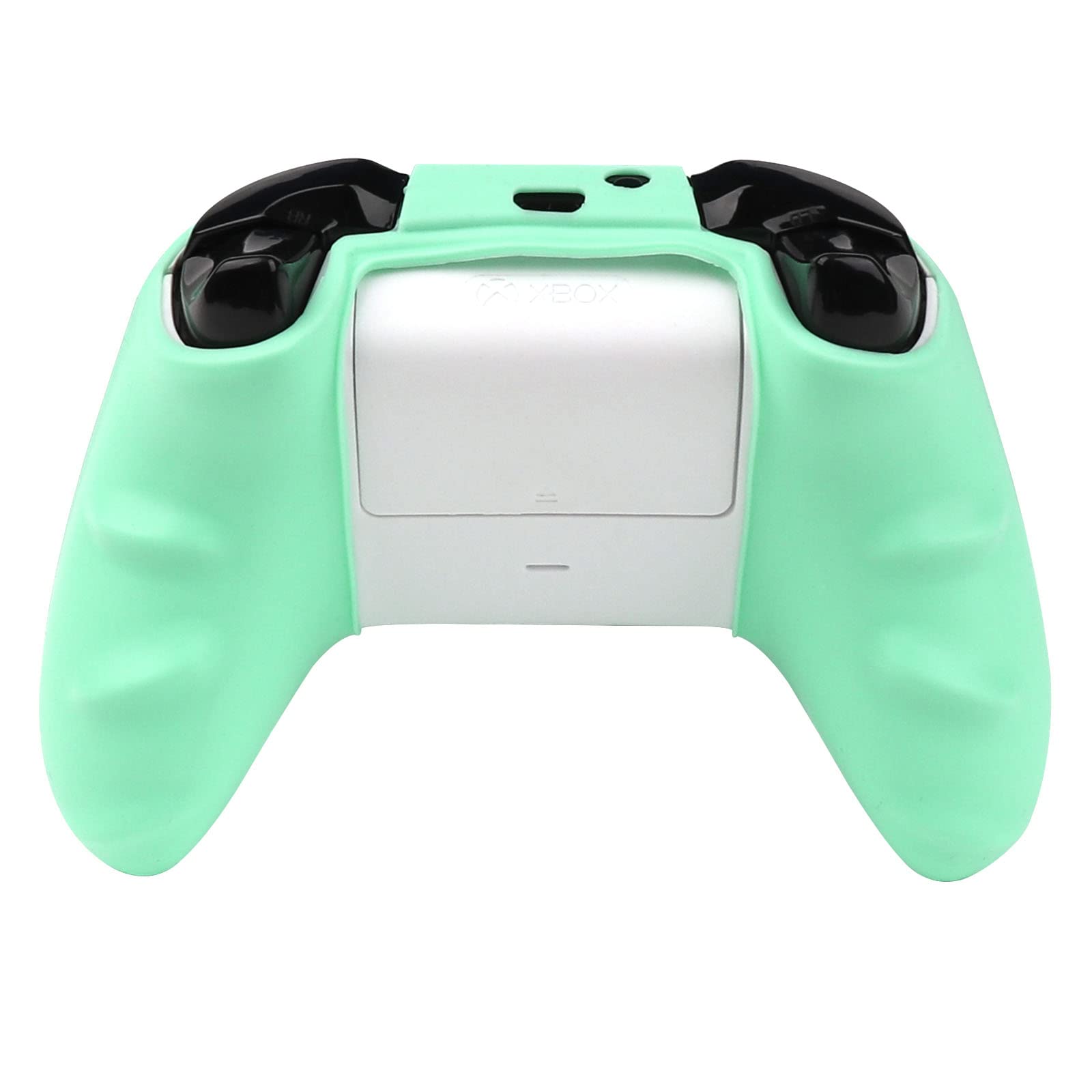 ROTOMOON Pure Green Silicone Controller Skins for Xbox One with 8 Thumb Grips, Sweat-Proof Anti-Slip Controller Cover Skin Protector Compatible with Xbox One S/X Controller