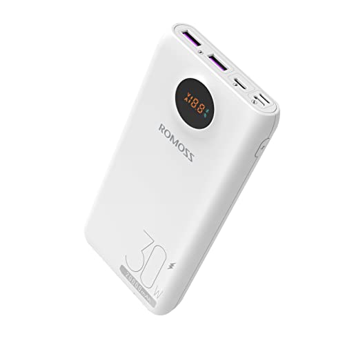 ROMOSS Power Bank, 20000mAh Portable Charger 30W USB C, Battery Pack Fast Charging with LED Display 3 Outputs and 3 Inputs External Battery bank for iPhone 13/12/11, iPad Android and More
