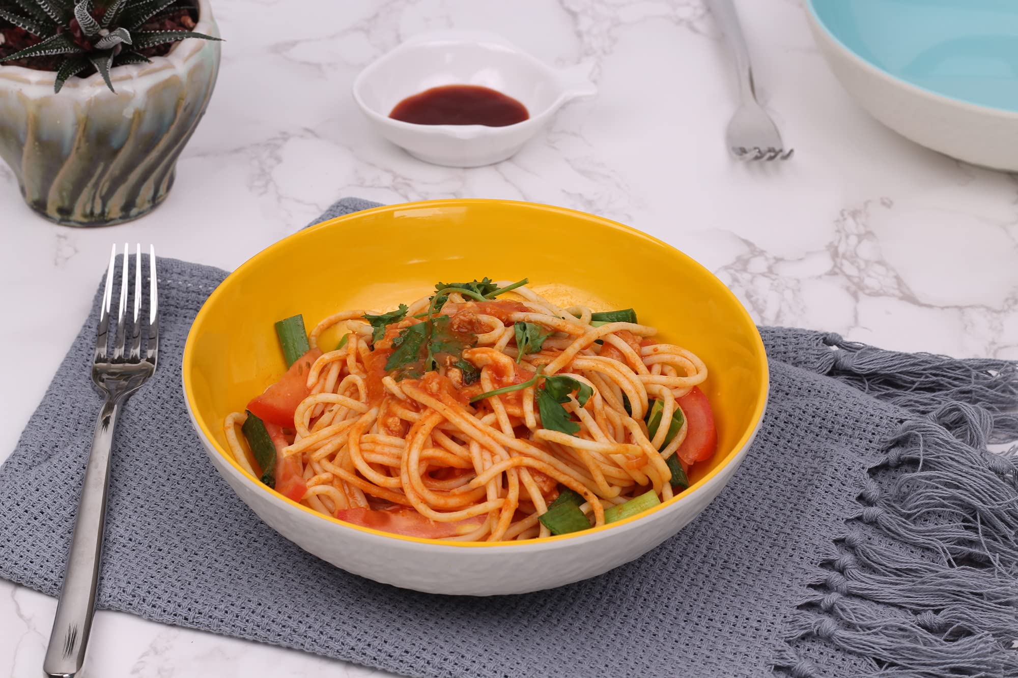 Melamine Pasta Bowls, Bowl Sets, Shallow Salad Bowls (7.5 inch, 6 Pcs, 25oz) Cereal Bowls Dishwasher Safe Lightweight Unbreakable BPA Free Multicolor