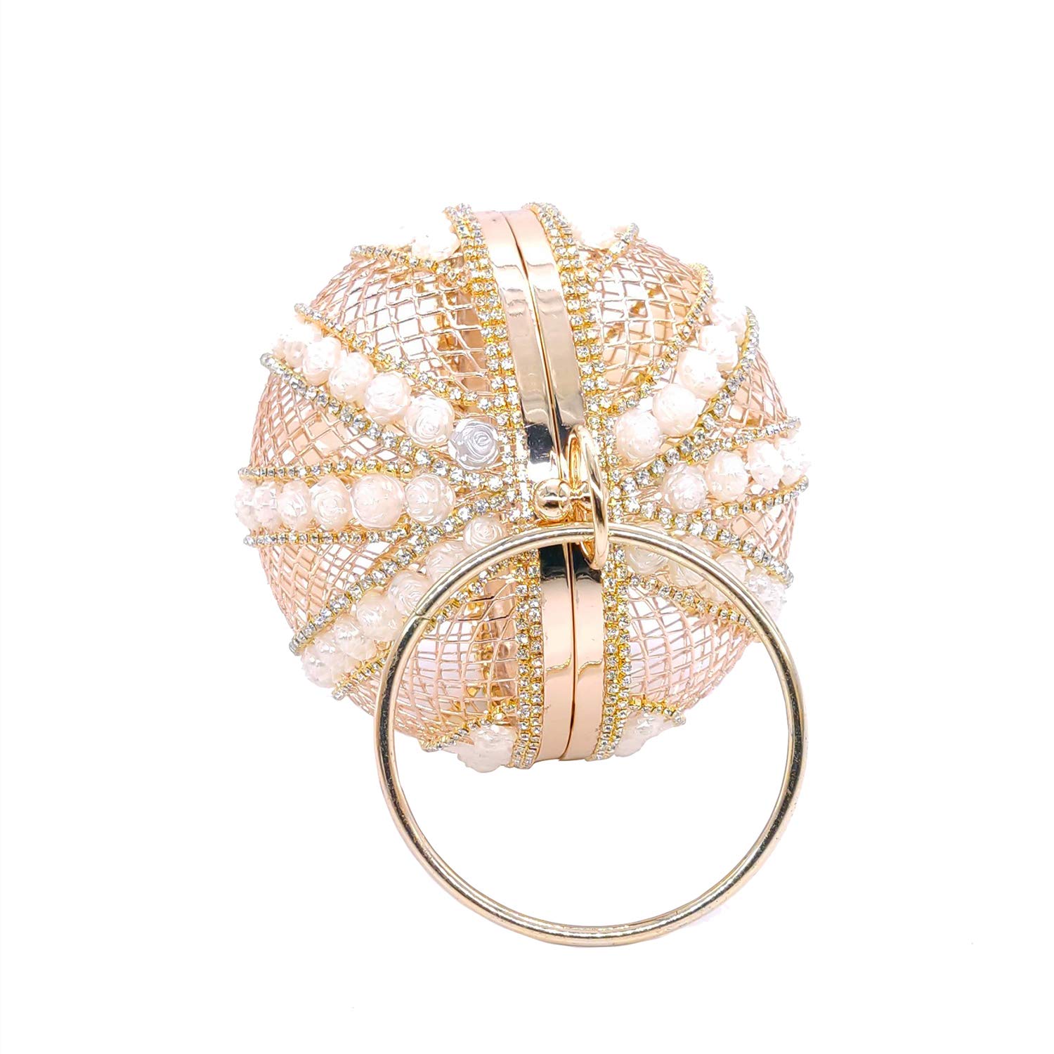 Lanpet Women Round Ball Crystal Evening Clutch Purse Tassel Wedding Party Handbags