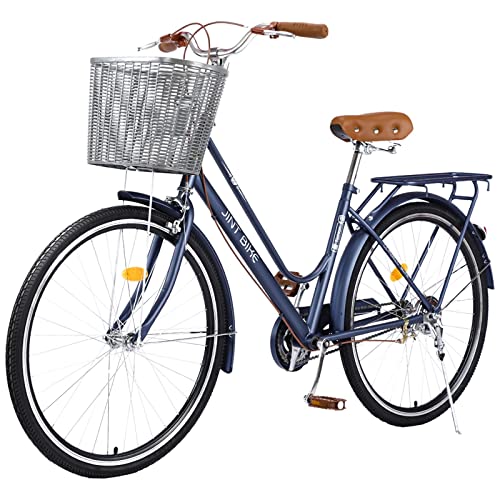 PUTEARDAT Beach Cooler Big Wheels 26-Inch Womens Comfort Bikes Beach Cruiser Bike Single Speed Bicycle Comfortable Bicycle