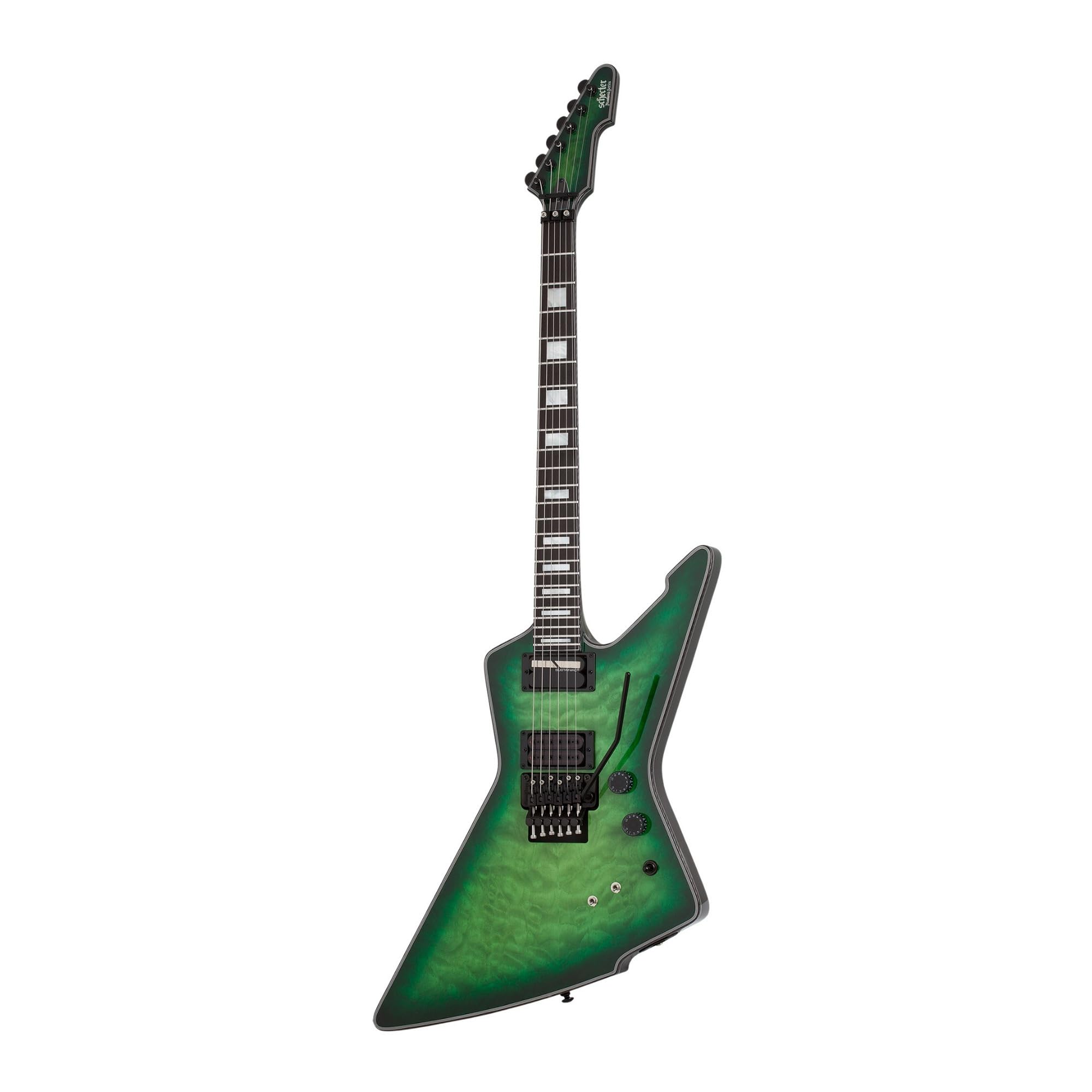 Schecter E-1 FR S Special Edition 6-String Electric Guitar (Right-Handed, Green Burst) Bundle with Clip-On Tuner and 10-Foot Guitar Cable (3 Items)