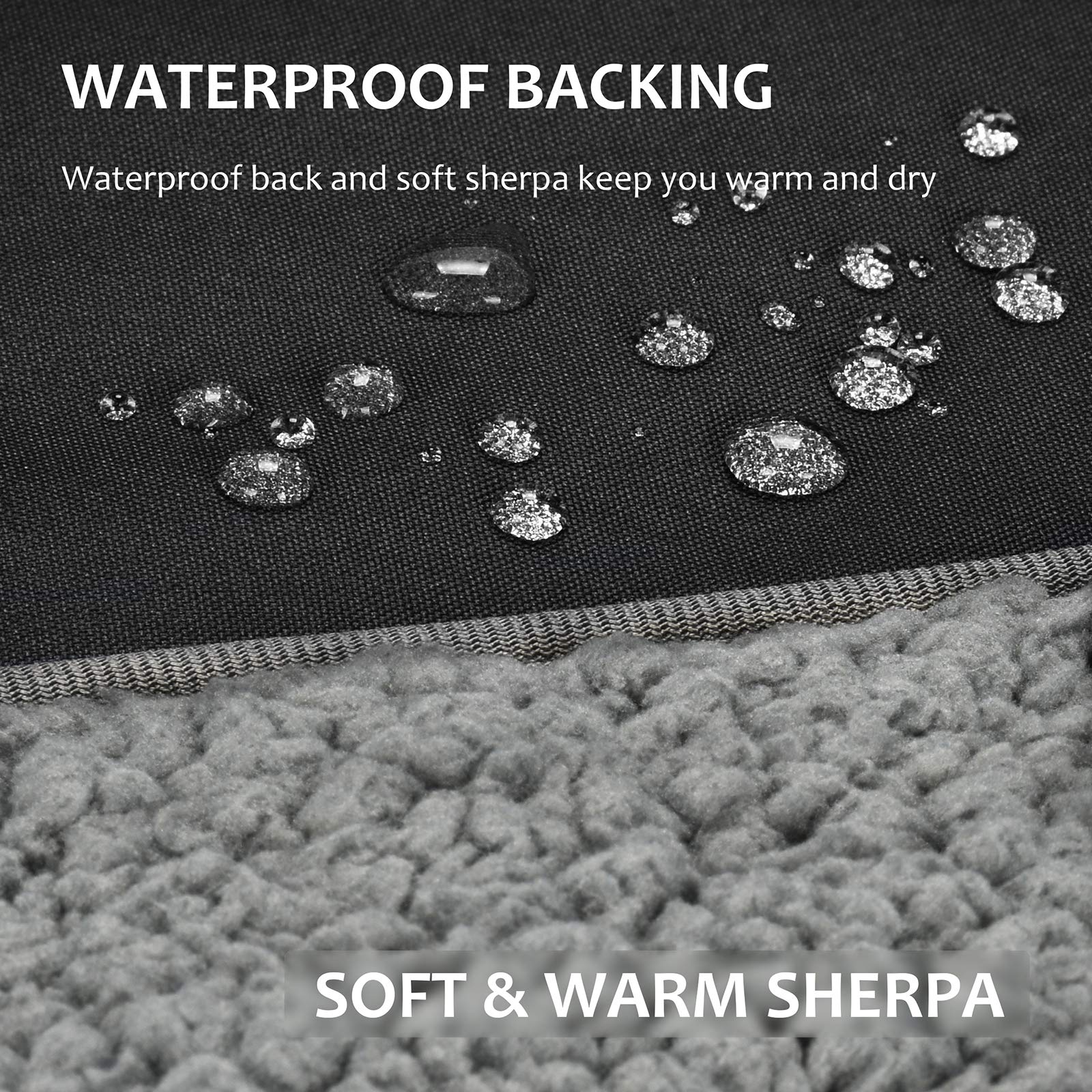 Tirrinia Outdoors Waterproof Throw Blanket, 51”x 59” Sherpa Fleece Stadium Windproof Mat for Boat, Traveling, Camping, Hiking, Football - Machine Washable